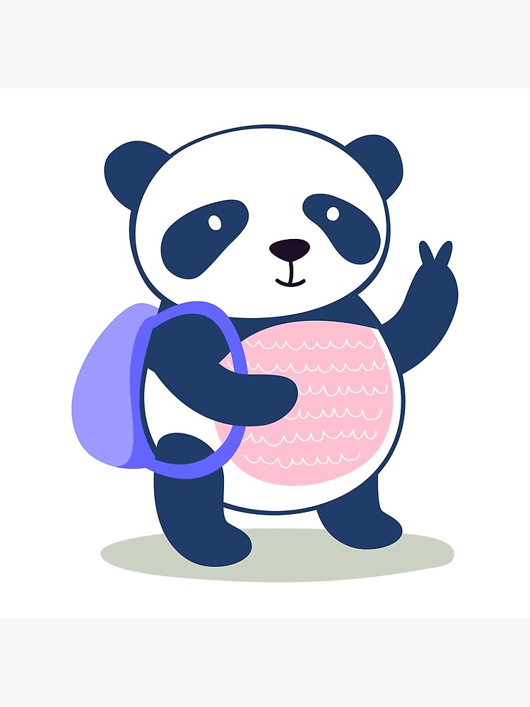 "Panda Back to School" Poster for Sale by AllFlatDesign | Redbubble