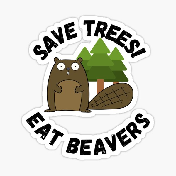 "Save trees! " Sticker for Sale by JoPhrasier | Redbubble