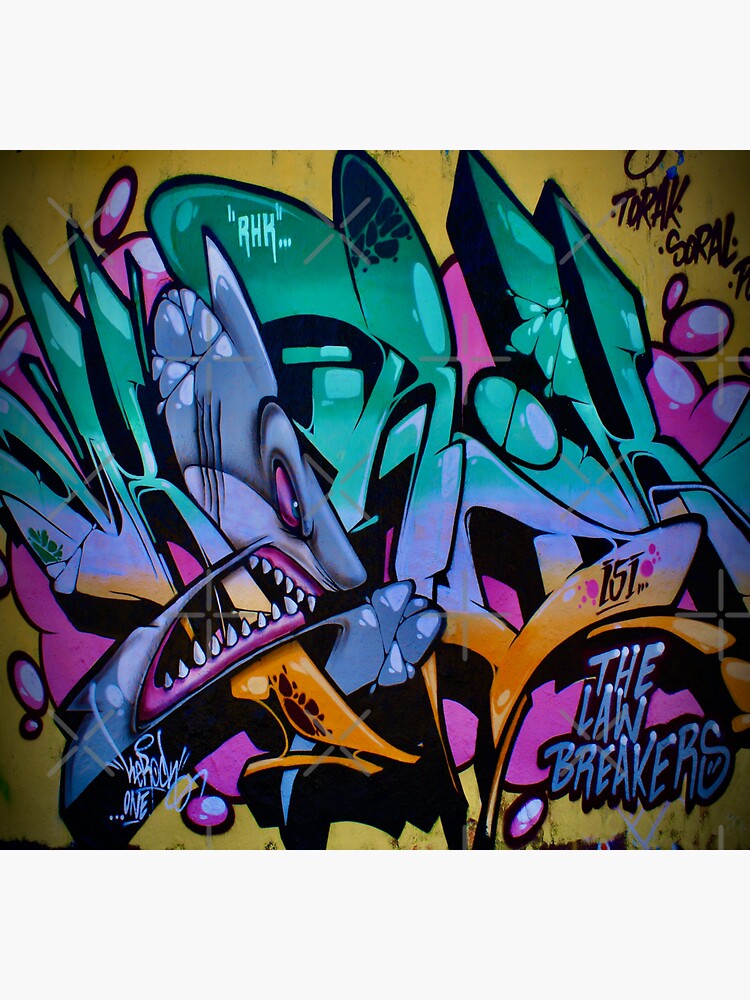 "Shark graffiti art" Sticker for Sale by dineshv | Redbubble