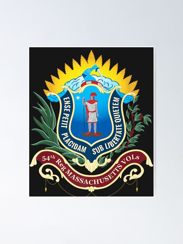 "54th Massachusetts Infantry Regiment African American Flag " Poster ...