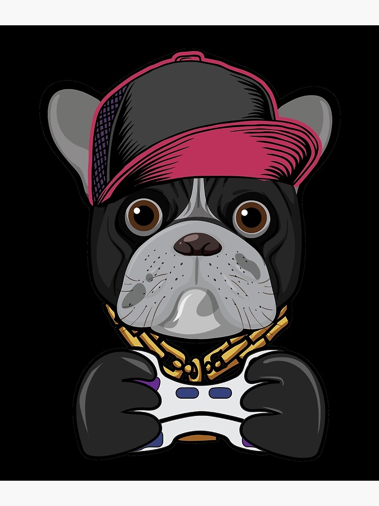 Póster Gamer Pug Dog Con Gamepad Gamer Gaming De Spanky3328 Redbubble
