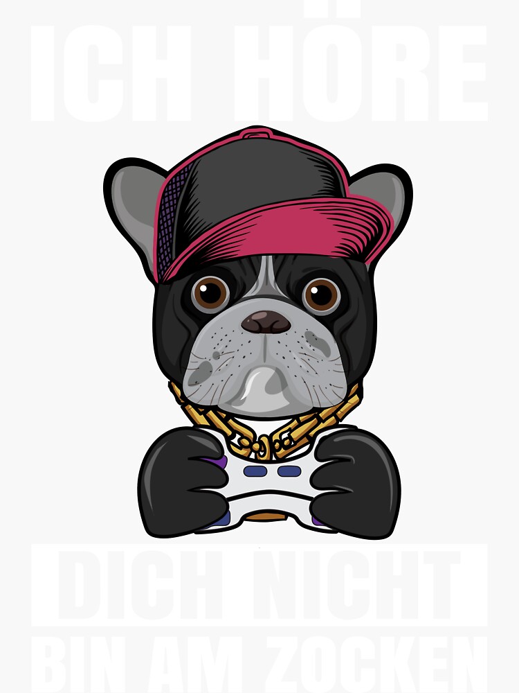 "Gamer pug dog with gamepad - gamer saying gaming" Sticker for Sale by ...