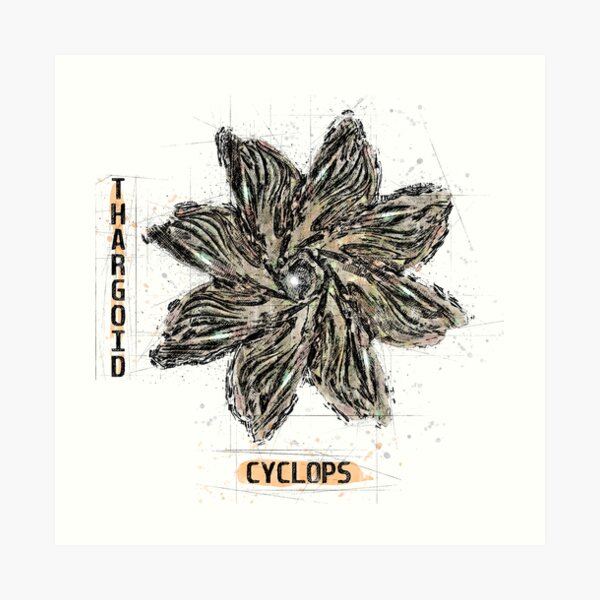 "Elite Dangerous Thargoid Cyclops - Sketch White" Art Print for Sale by ...