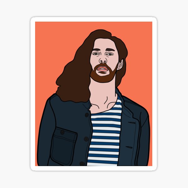 "Hozier Cartoon Portrait" Sticker by mkstandy | Redbubble