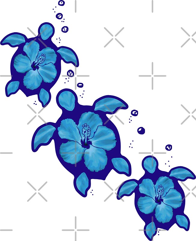 Hibiscus Turtle Decal