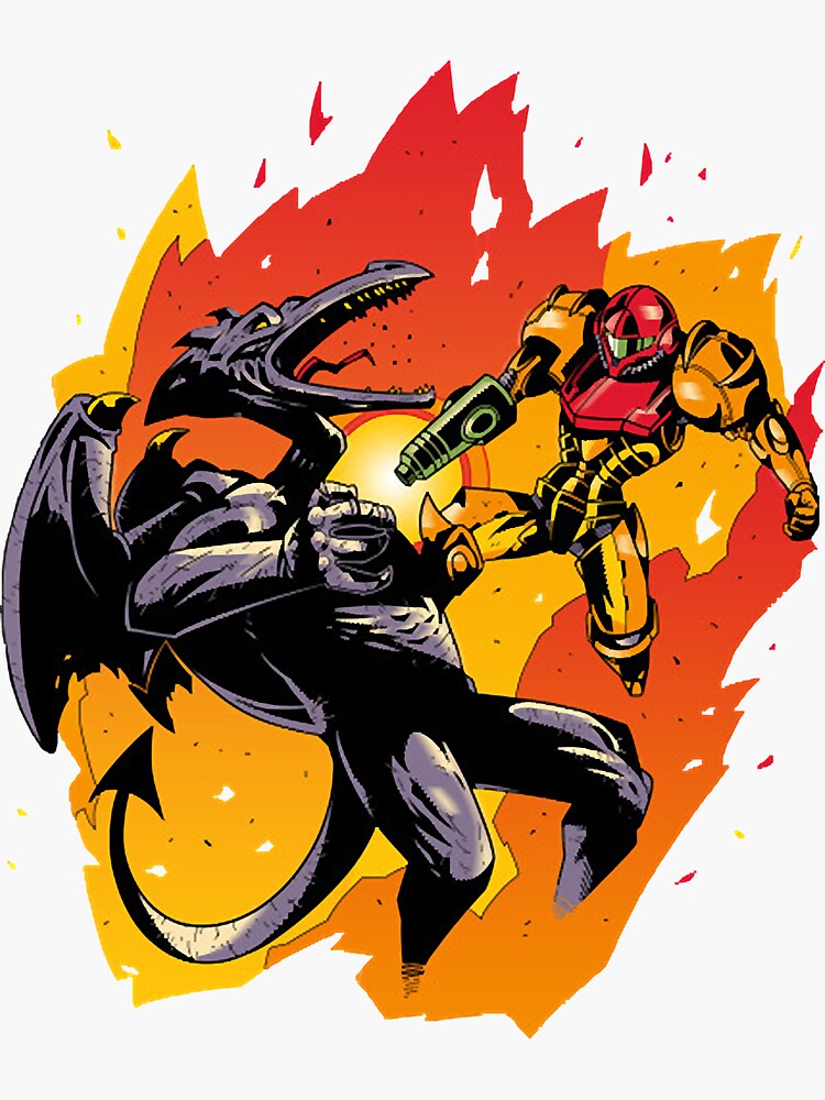 "Samus vs. Ridley" Sticker for Sale by AmiriSluss | Redbubble