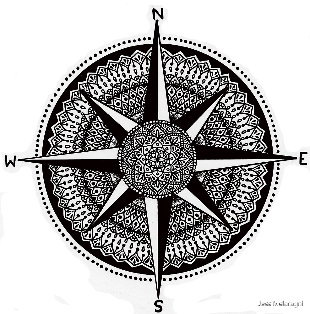 "Compass Mandala" by Jess Melaragni | Redbubble