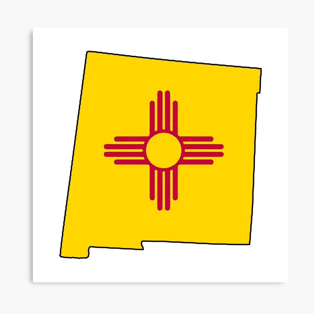 "New Mexico flag state outline" Canvas Print by artisticattitud | Redbubble
