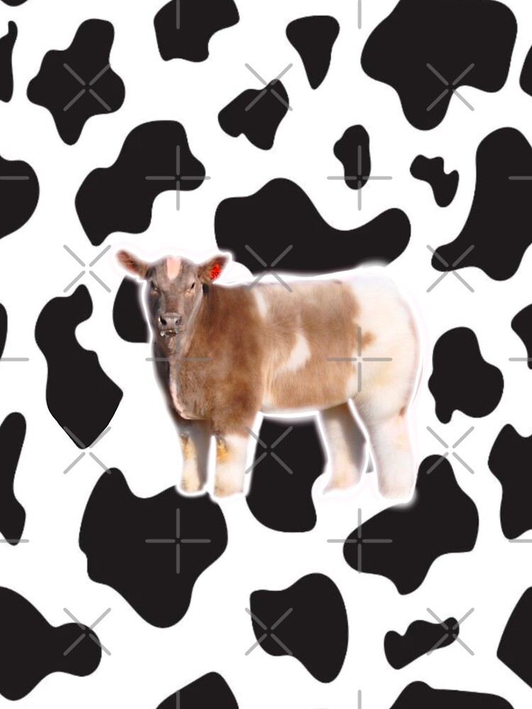 "Fluffy cow " Sticker for Sale by Princessxhoney | Redbubble