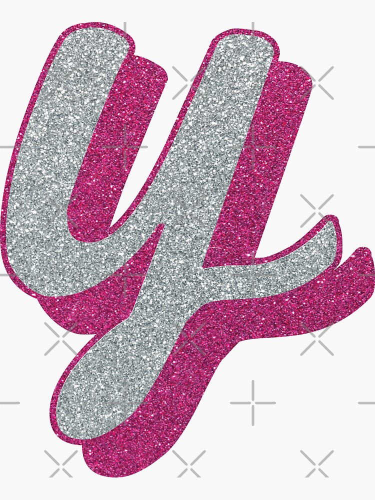 "Letter Y Silver Pink Initial" Sticker by solidsoulfly | Redbubble