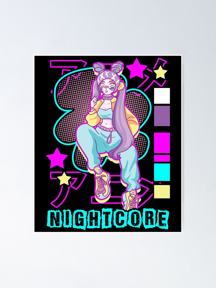 "Nightcore Japanese Music Anime Girl Manga Artistic" Poster by ...