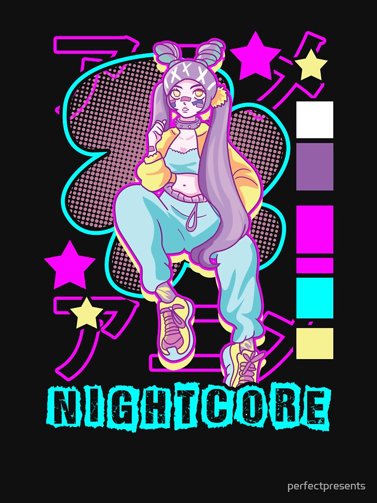 "Nightcore Japanese Music Anime Girl Manga Artistic" T-shirt by ...