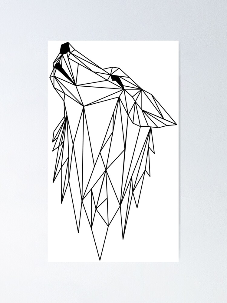 "polygonal wolf " Poster for Sale by vladajust | Redbubble