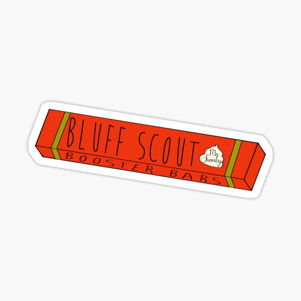 "Bluff Scout Booster Bar Sticker" Sticker by bookishkate | Redbubble