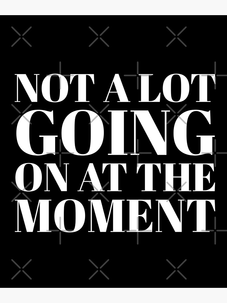"NOT A LOT GOING ON AT THE MOMENT Funny Meme Design" Poster for Sale by ...