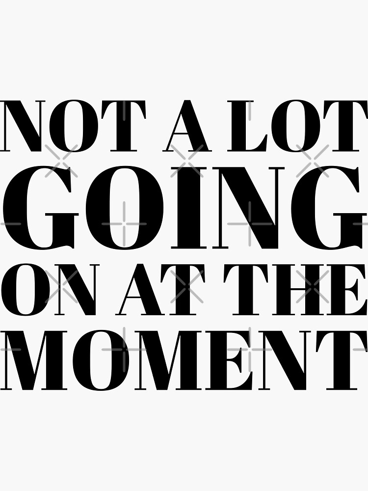 "NOT A LOT GOING ON AT THE MOMENT Funny Meme Design" Sticker for Sale ...