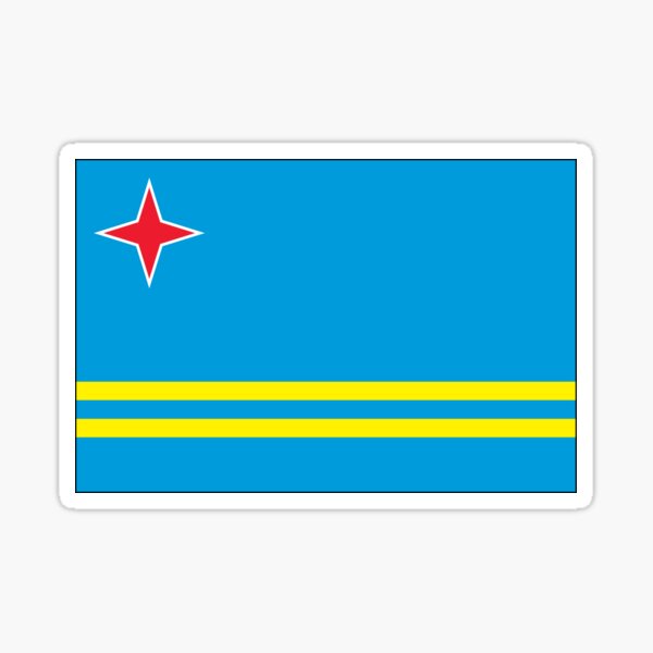 "Flag of Aruba" Sticker by Smaragdas | Redbubble