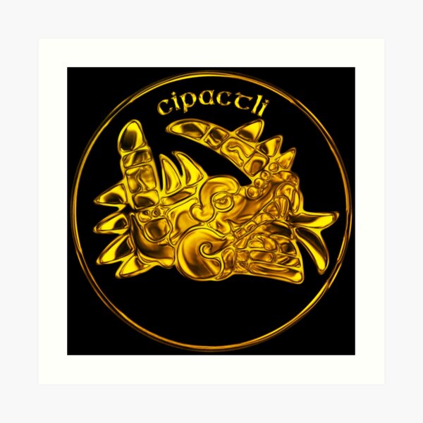 "Aztec Day Sign 'Cipactli' (Crocodile)" Art Print by kernowerno | Redbubble