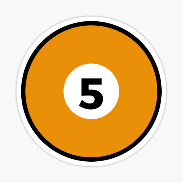 "Billiard Solid Orange Ball Number 5" Sticker for Sale by Taumaturgo ...