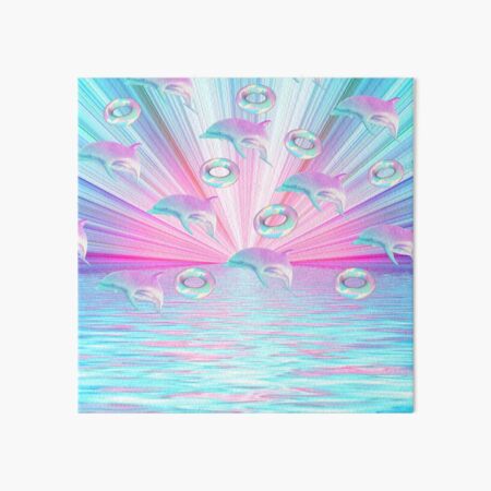 "Vaporwave Pastel Goth Dolphin Wave" Art Board Print for Sale by ...