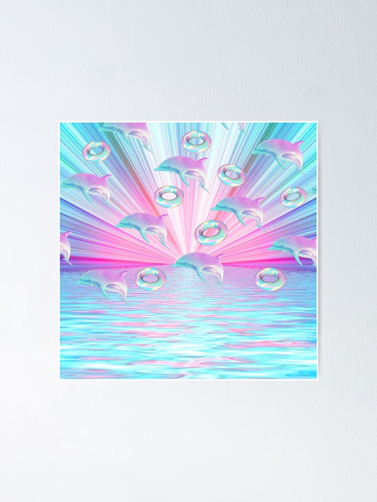 "Vaporwave Pastel Goth Dolphin Wave" Poster for Sale by kandycoded ...