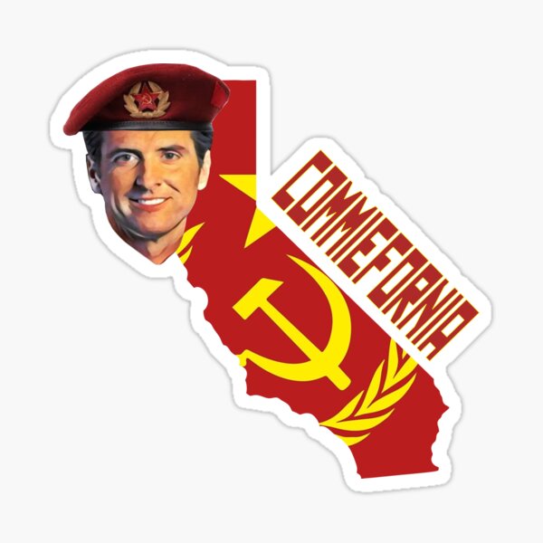 "COMMIEFORNIA GAVIN" Sticker for Sale by tymurray1313 | Redbubble