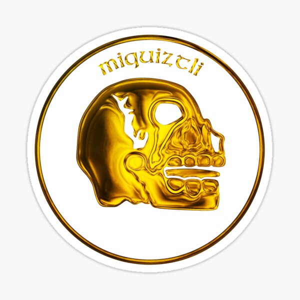 "Aztec Day Sign 'Miquiztli' (Skull or Death)" Sticker for Sale by ...