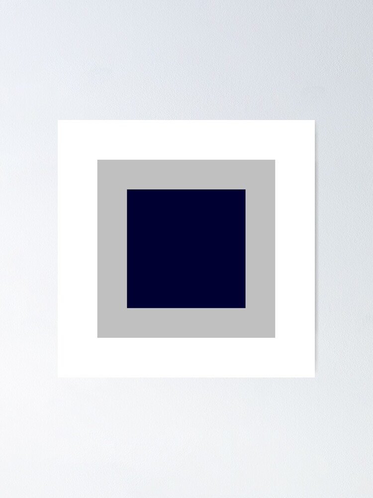 "Navy Blue Square Silver Gray Square" Poster for Sale by rewstudio ...