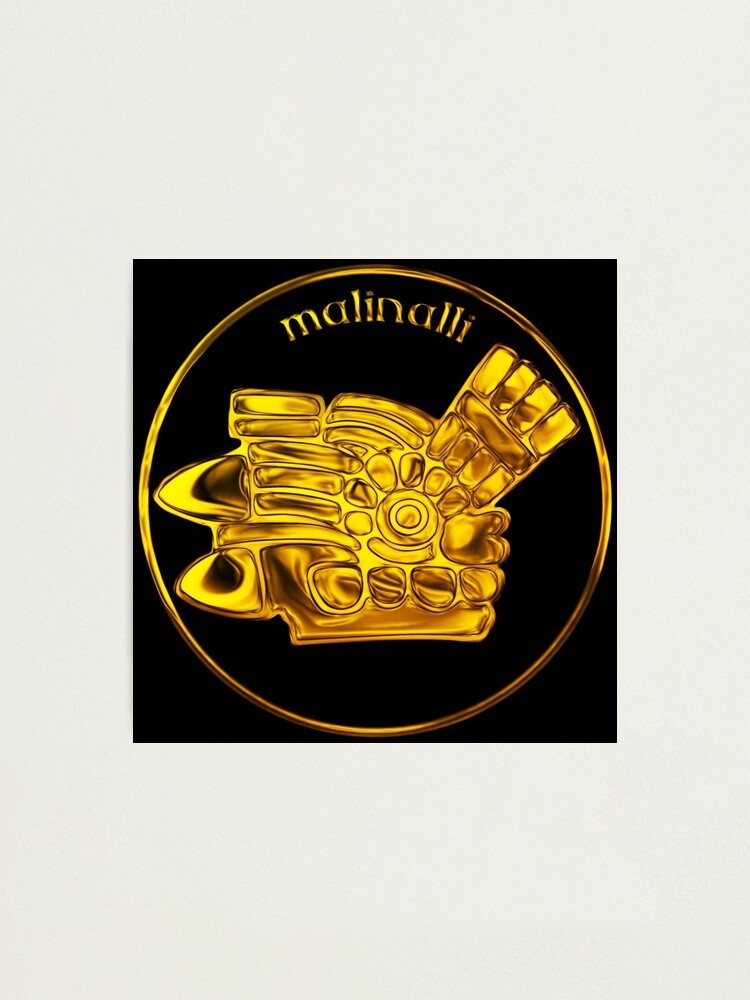 Lámina fotográfica «Signo azteca del día 'Malinalli' (hierba o pasto ...