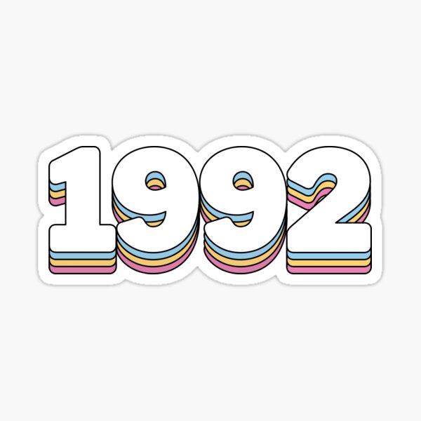 "1992" Sticker for Sale by OkihanaShop | Redbubble