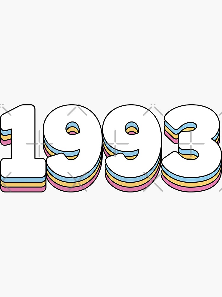 "1993" Sticker for Sale by OkihanaShop | Redbubble