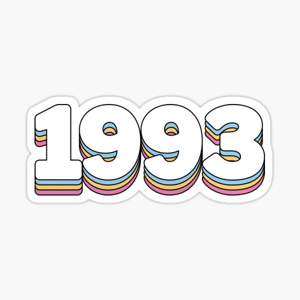 "1993" Sticker for Sale by OkihanaShop | Redbubble