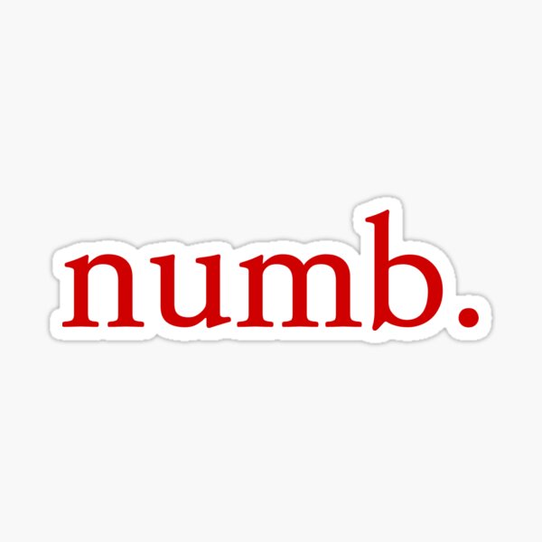 "numb. aesthetic minimal design" Sticker for Sale by Junsulim | Redbubble