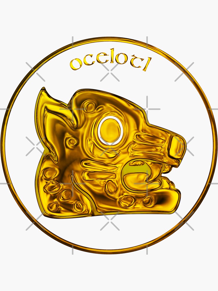 "Aztec Day Sign 'Ocelotl' (Jaguar)" Sticker for Sale by kernowerno ...