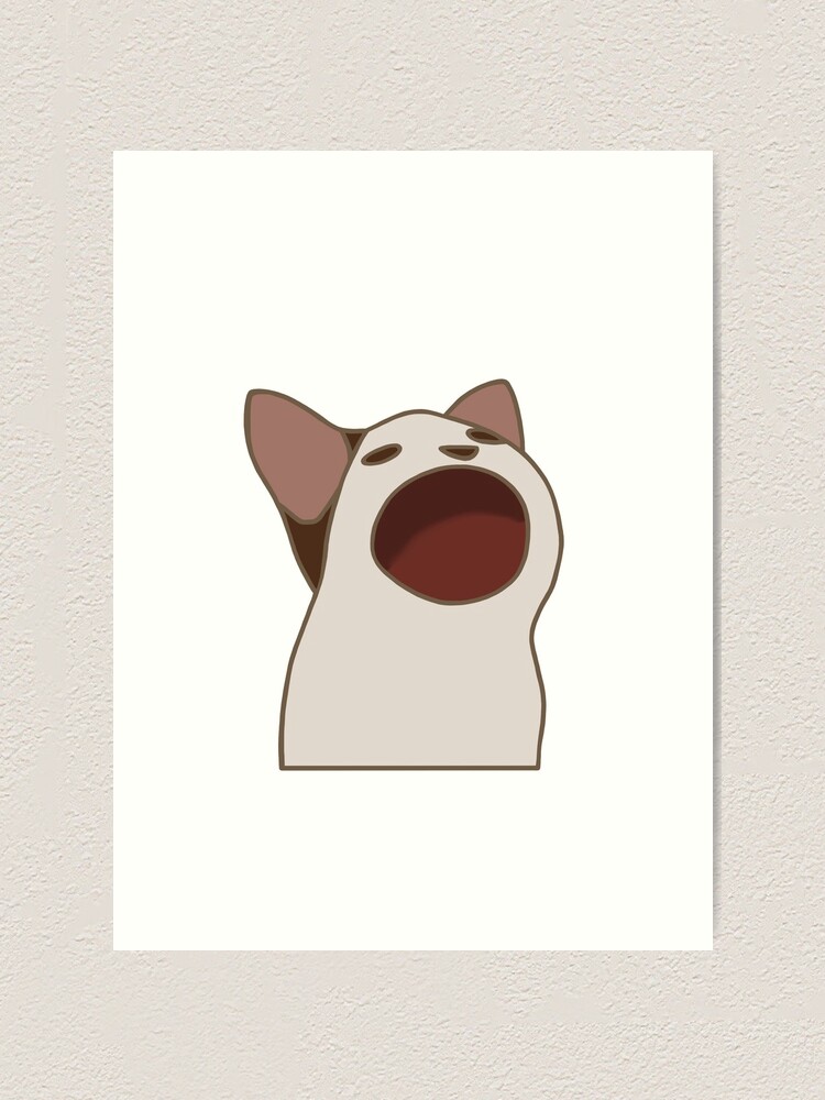 "pop cat video meme" Art Print for Sale by nikkimobley00 | Redbubble