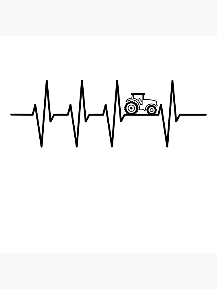 Tractor Tractor Farmer Heartbeat Ekg Tractors Photographic Print For
