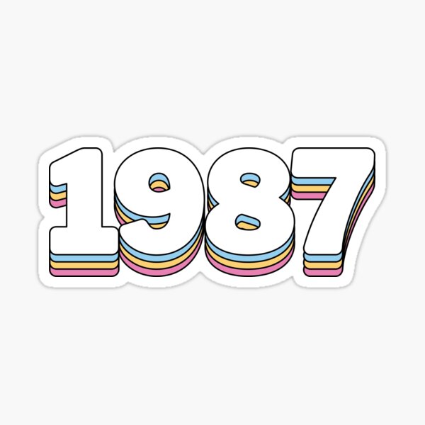 "1987" Sticker for Sale by OkihanaShop | Redbubble