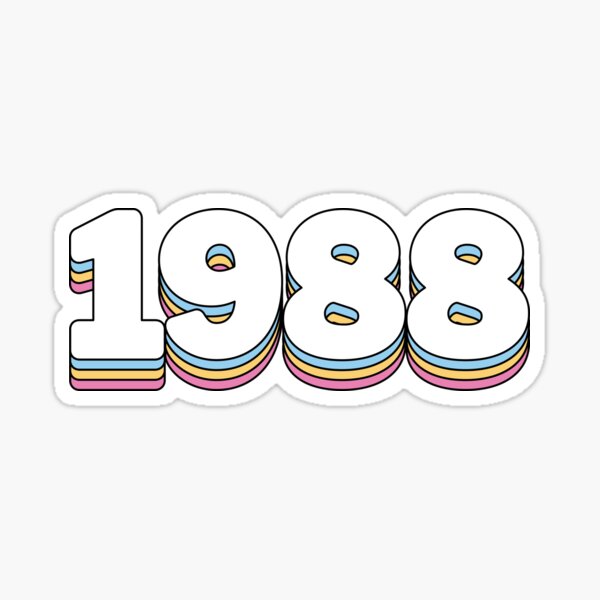 "1988" Sticker for Sale by OkihanaShop | Redbubble