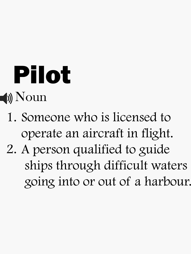 "Funny Pilot Definition" Sticker for Sale by The-ALL | Redbubble