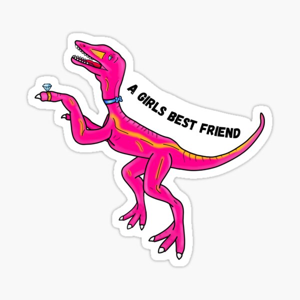 "Dino Diva - Raptor Girls best friend" Sticker for Sale by art-by ...