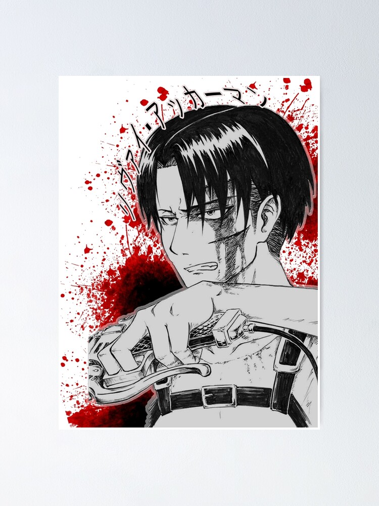 Póster «LEVI ACKERMAN with blood - Attack on Titan - shingeki no kyojin ...