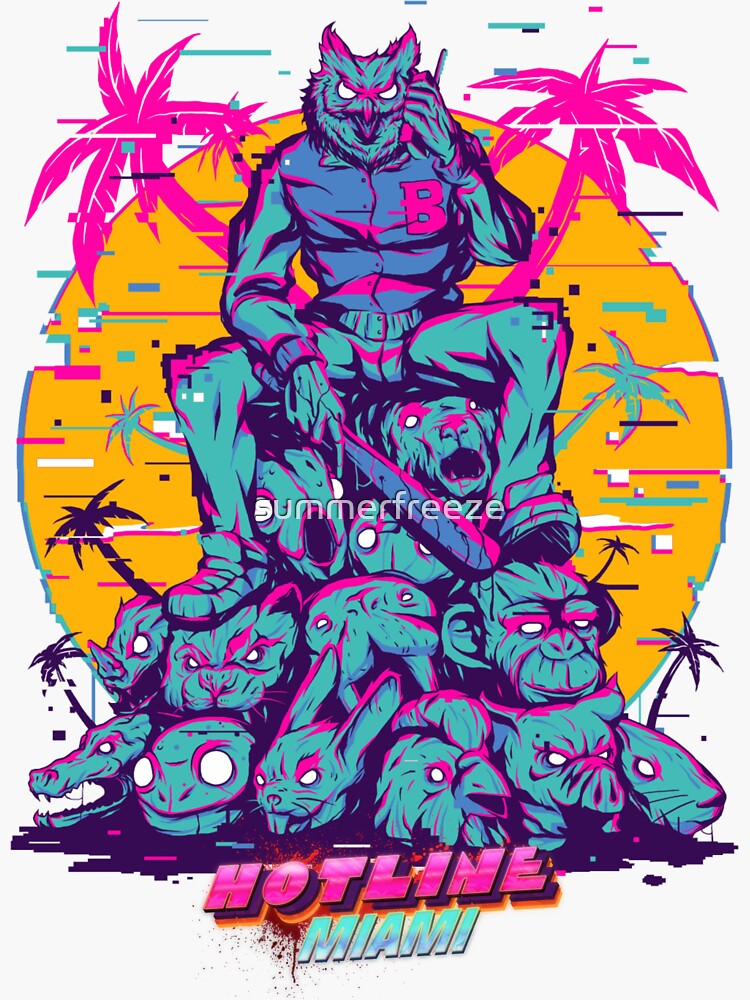 "Hotline Miami" Sticker for Sale by summerfreeze | Redbubble