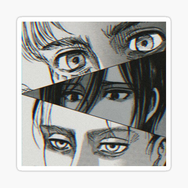 "Eren, Mikasa and armin eyes (Aot)" Sticker for Sale by bylilimoon ...