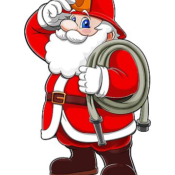 "Firefighter Santa Claus" Poster for Sale by OrnamentallyYou | Redbubble