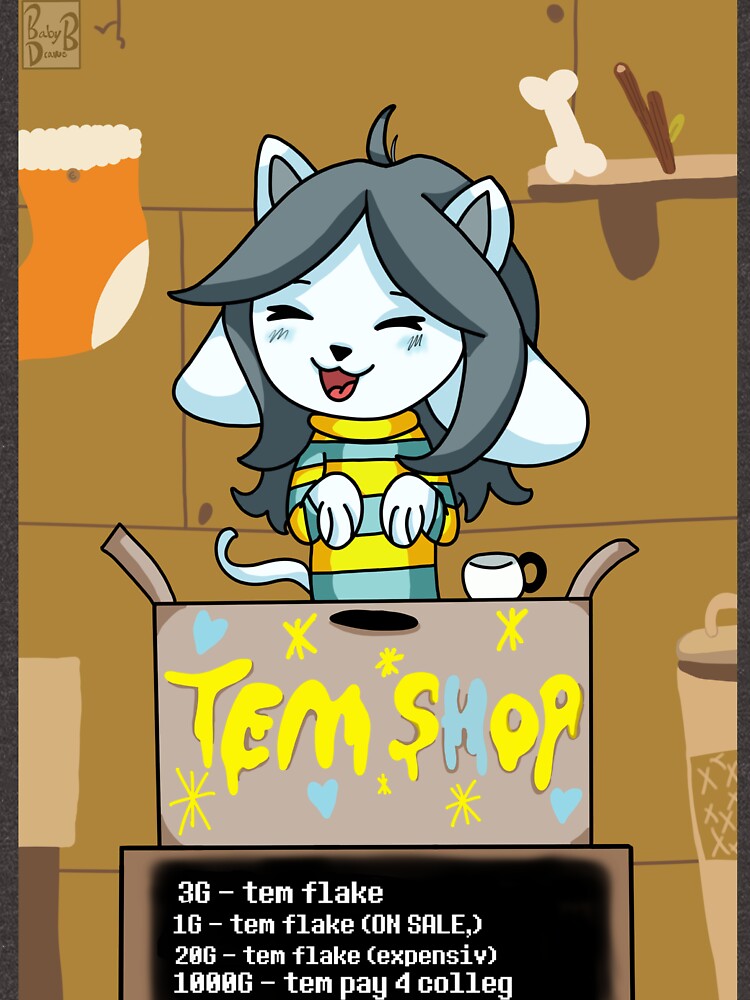 "Temmie's Tem Shop!!!" T-shirt for Sale by babybdraws | Redbubble ...