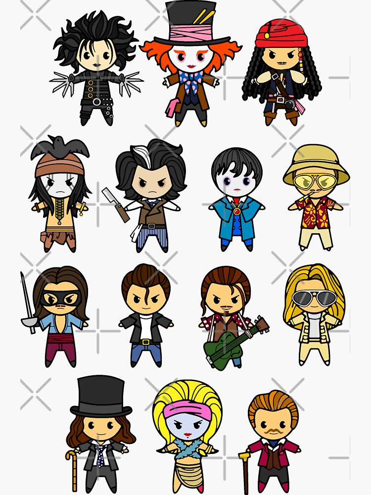 "The Johnny Depp Collection" Sticker for Sale by wss3 | Redbubble