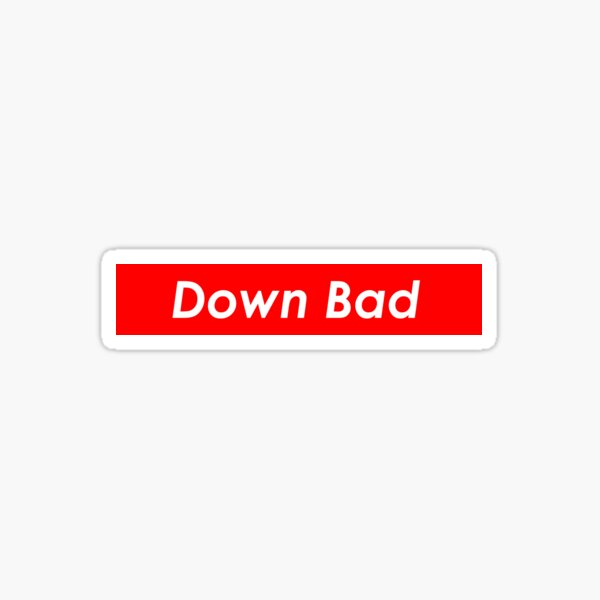 "Down Bad Designer Box Logo" Sticker for Sale by aohayon | Redbubble