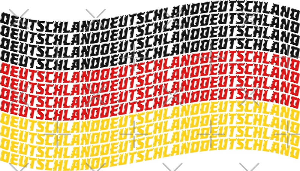 "Deutschland (Germany) country flag made from text" by Hotprint | Redbubble