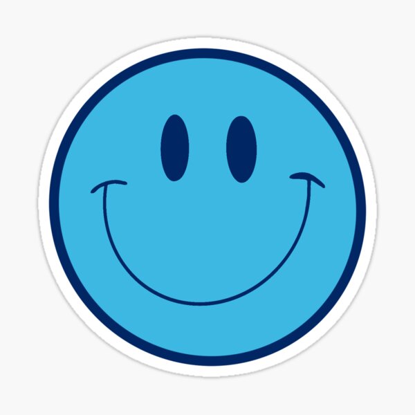 "Blue smiley face " Sticker for Sale by stickerscom | Redbubble