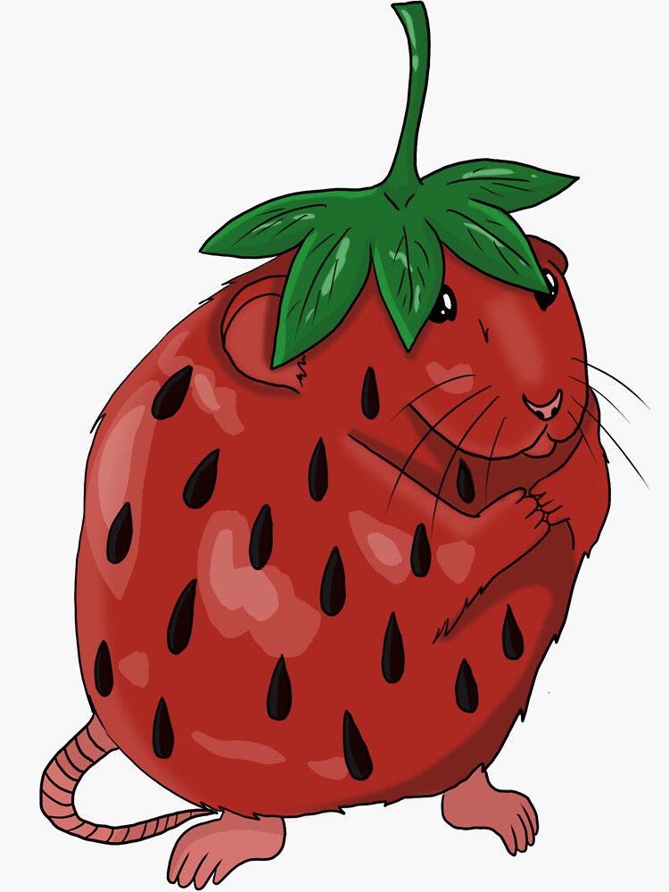"Strawberry rat" Sticker for Sale by Rennysart | Redbubble
